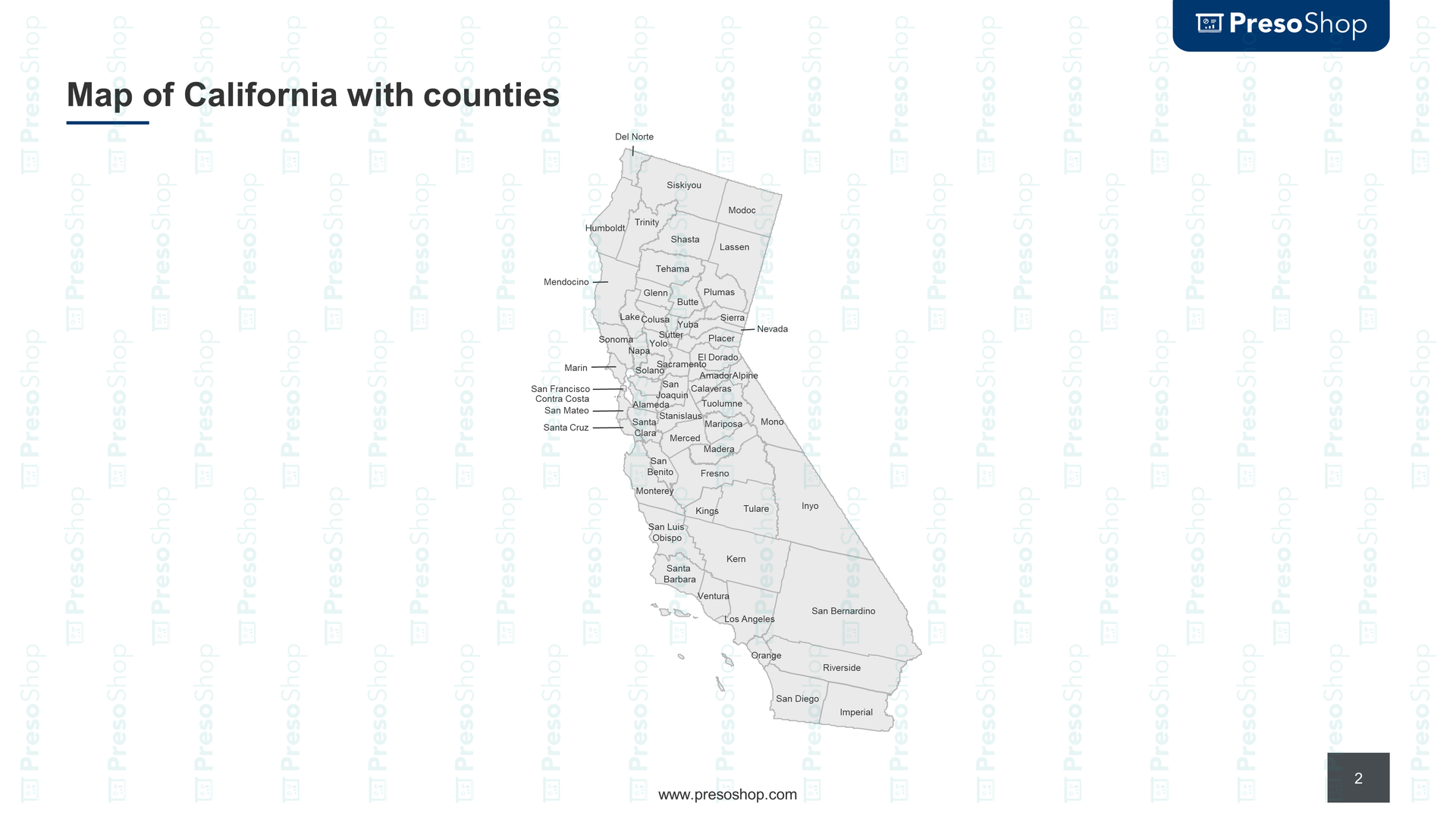 California Counties Map