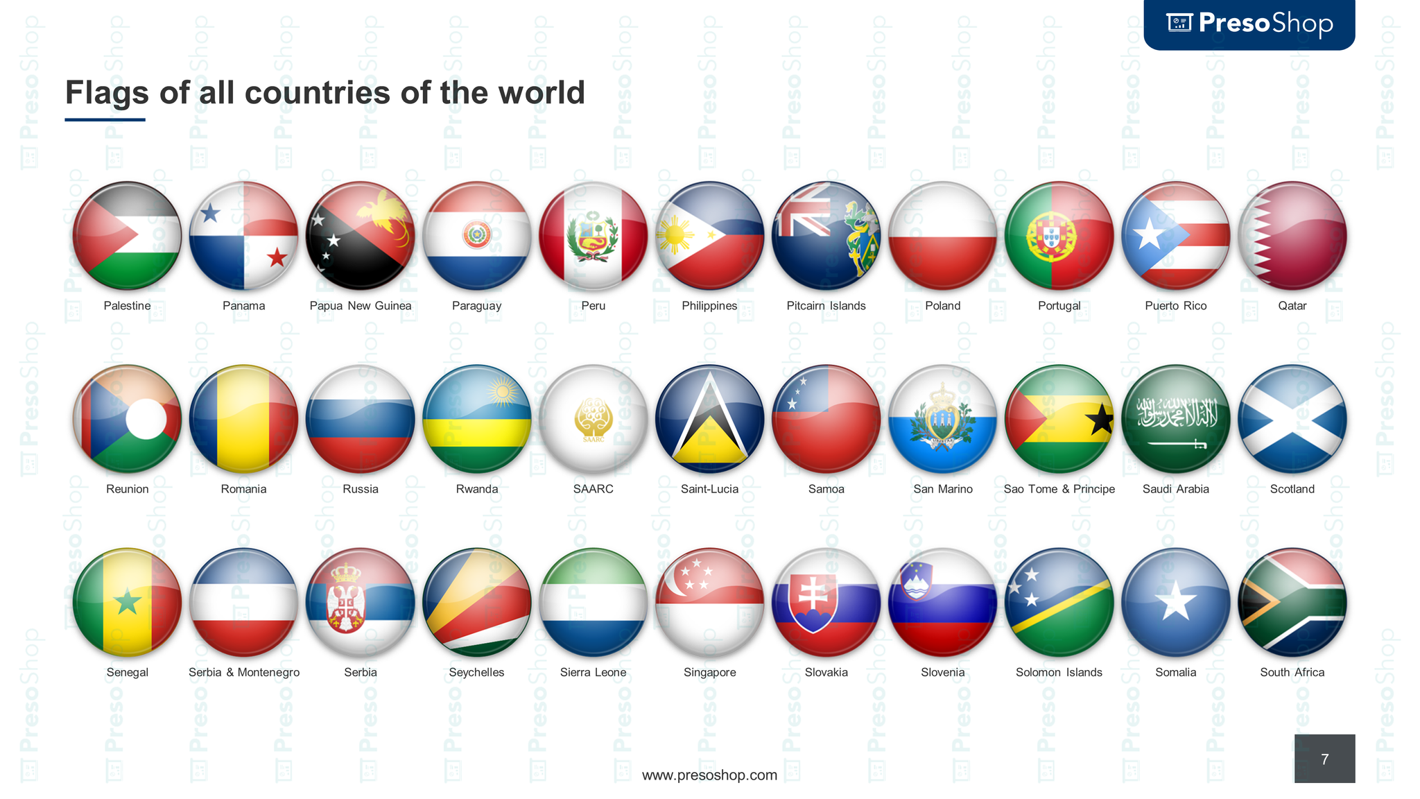 Circular Flags of All Countries of the World – PresoShop